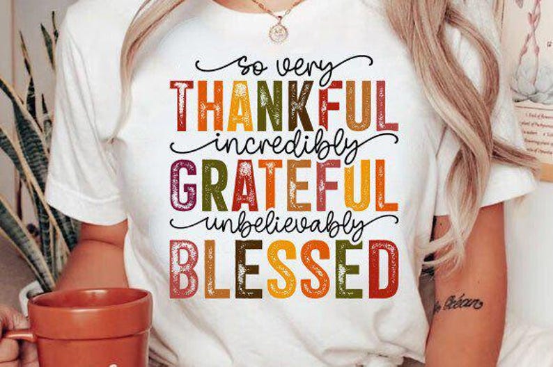 Grateful Thankful Blessed Svg Png, Fall - Etsy