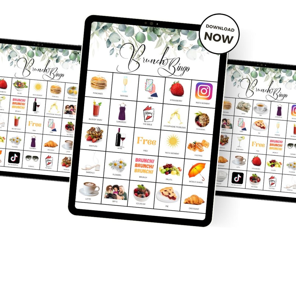 Brunch Bingo, 30 Printable Brunch Bingo Cards, Brunch Bingo Game ...