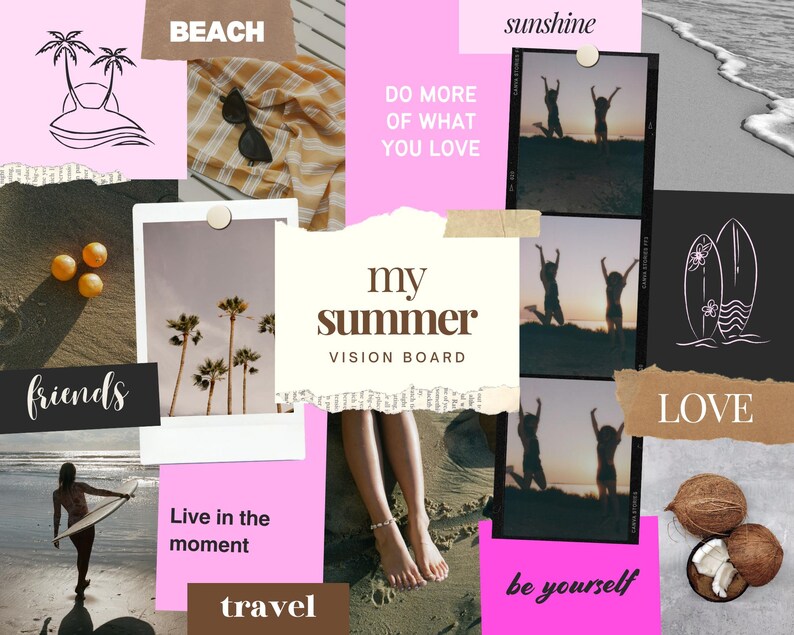 2025 VISION BOARD Printable Collage Kit | 85 Important Pictures for ...
