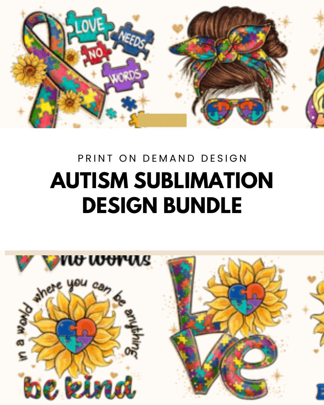Autism Sublimation Designs Bundle PNG Sublimation Autism Awareness PNG ...