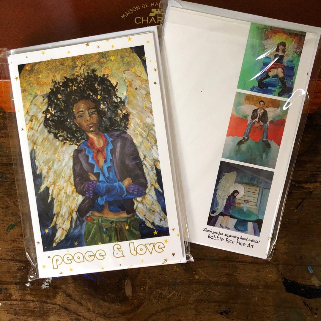 Afro Angel Cards - Set of 5 Cards With With Envelopes - Etsy