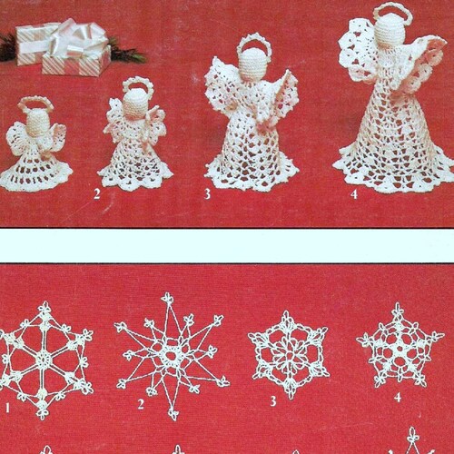 16 Designs Crochet Angels & Snowflakes Pattern PDF Christmas | Etsy