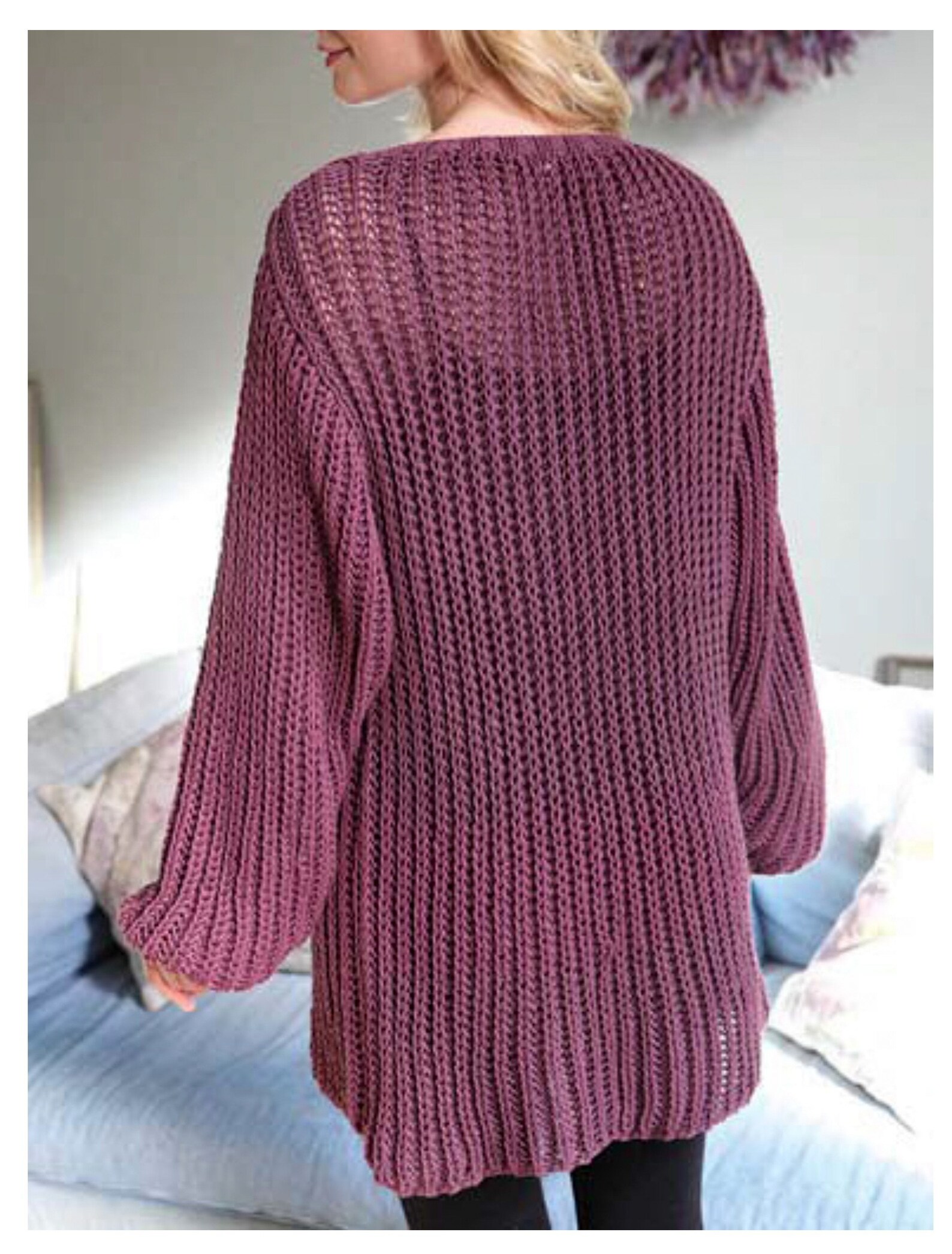 Vintage Knitting Pattern Slouchy Ribbed Sweater Jumper - Etsy