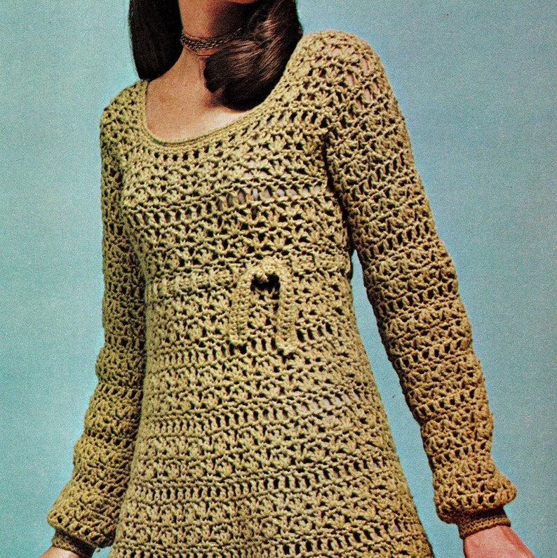 INSTANT DOWNLOAD PDF Vintage Crochet Pattern Empire Mini Dress | Etsy INSTANT DOWNLOAD PDF Vintage Crochet Pattern Empire Mini Dress | Etsy