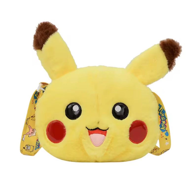 Kawaii Pikachu Plush Purse – Soft Pokémon Crossbody Bag - Etsy