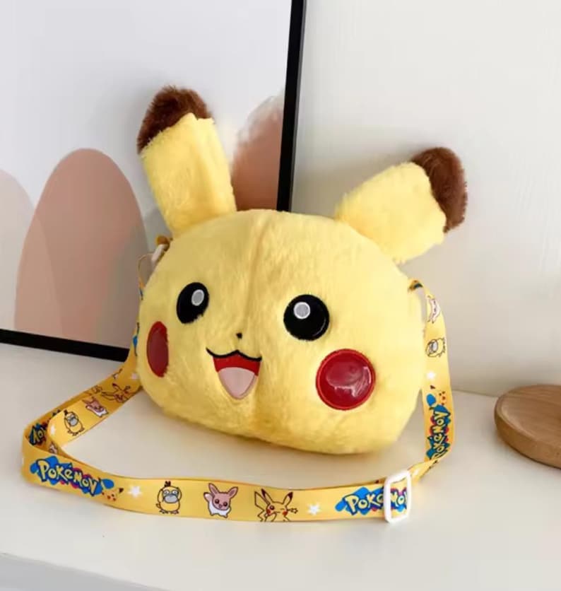 Kawaii Pikachu Plush Purse – Soft Pokémon Crossbody Bag - Etsy