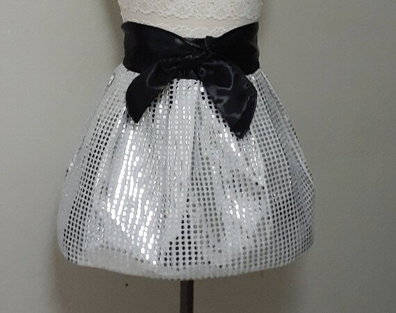 Disco ball Apron skirt Silver Sequin Manga Burlesque Circus | Etsy