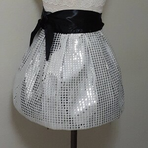 Disco Ball Apron Skirt Silver Sequin Manga Burlesque Circus Burningman ...