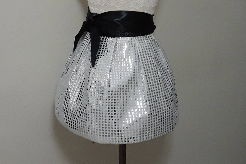 Disco ball Apron skirt Silver Sequin Manga Burlesque Circus | Etsy