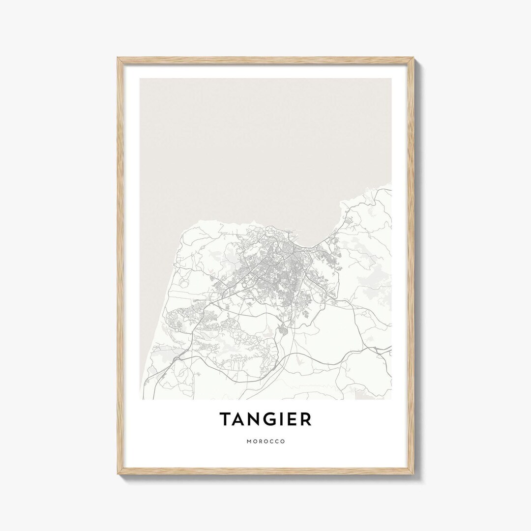 Tangier Map Poster Print, Morocco Wall Art, North Africa Decor, Medina ...