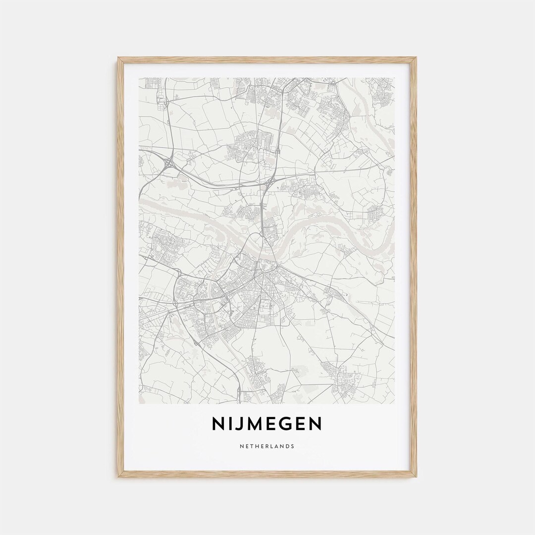 Map of Nijmegen Print, Nijmegen Map Gift, Nijmegen Poster, City Map ...