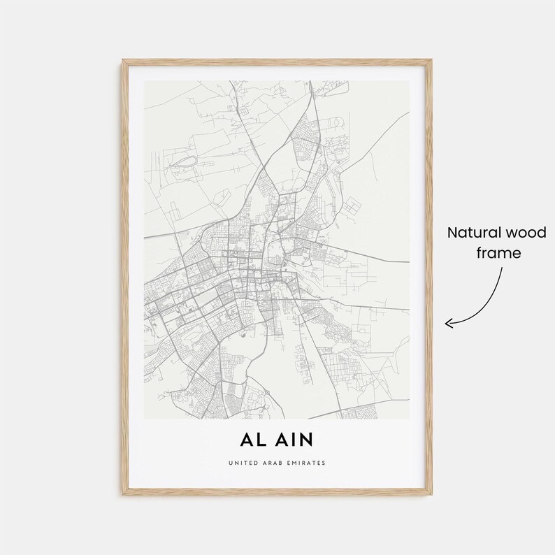 Map of Al Ain Print, Al Ain Map Gift, Al Ain Poster, City Map Artwork ...