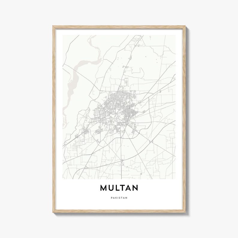 Map of Multan Print, Multan Map Gift, Multan Poster, City Map Artwork ...