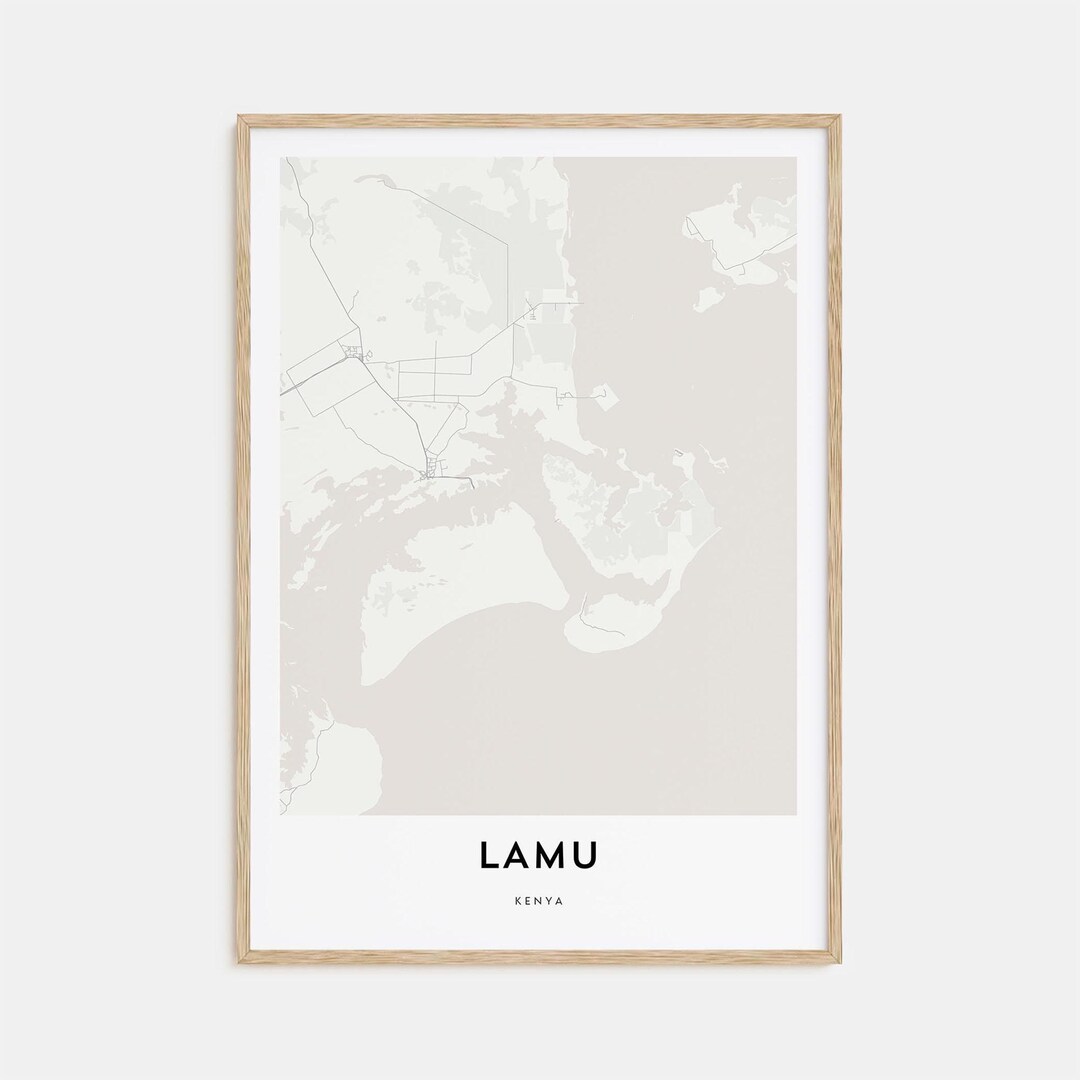 Map of Lamu Print, Lamu Map Gift, Lamu Poster, City Map Artwork for ...