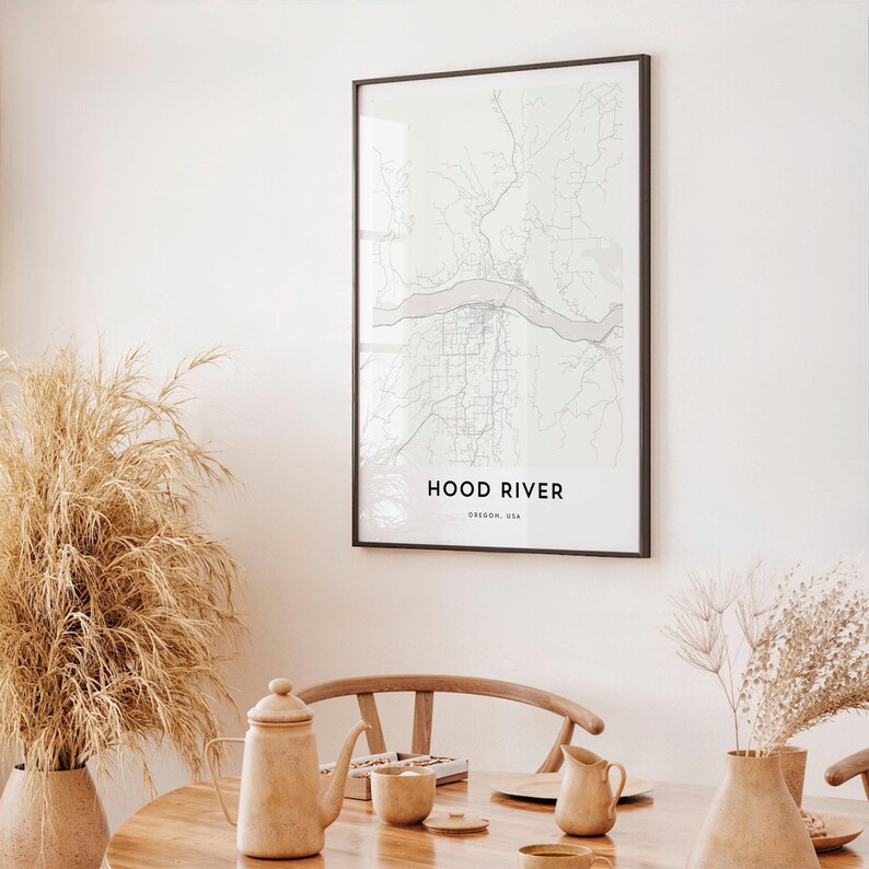 Hood River Oregon Map Print: City Map Wall Art - Etsy