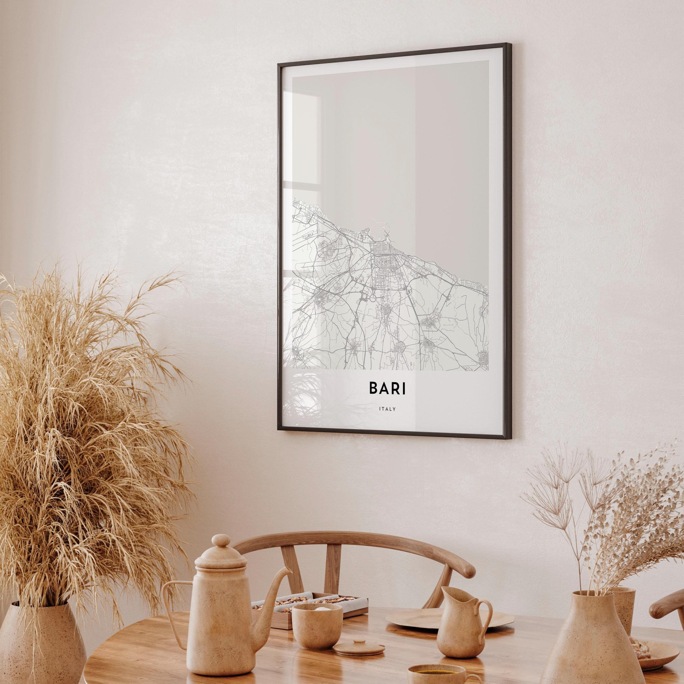 Map of Bari Print, Bari Map Gift, Bari Poster, City Map Artwork for ...