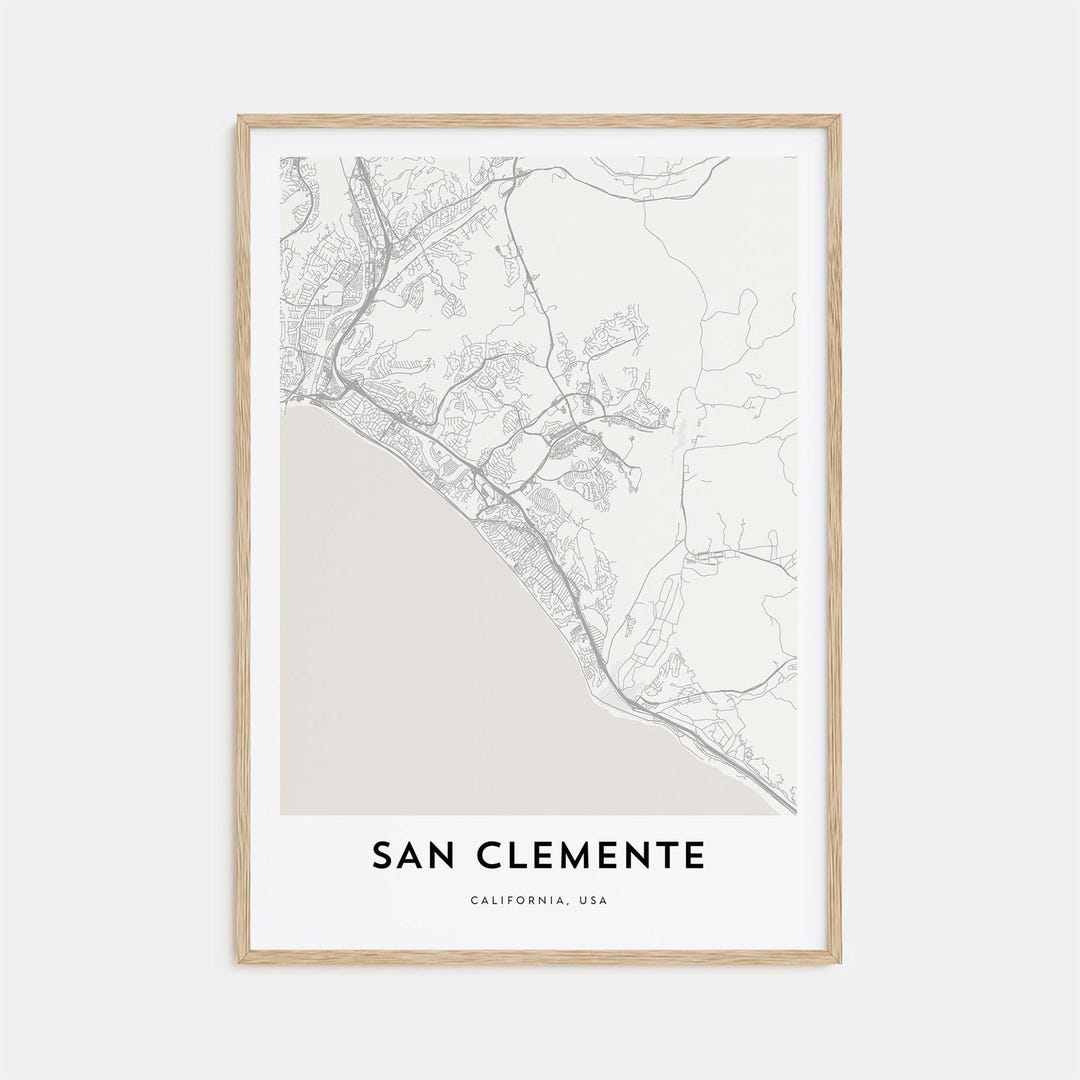 Map of San Clemente Print, San Clemente Map Gift, San Clemente Poster ...