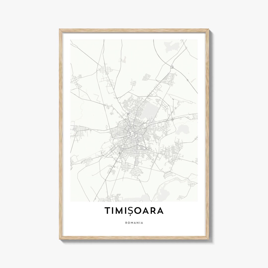 Map of Timisoara Print, Timisoara Map Gift, Timisoara Poster, City Map ...