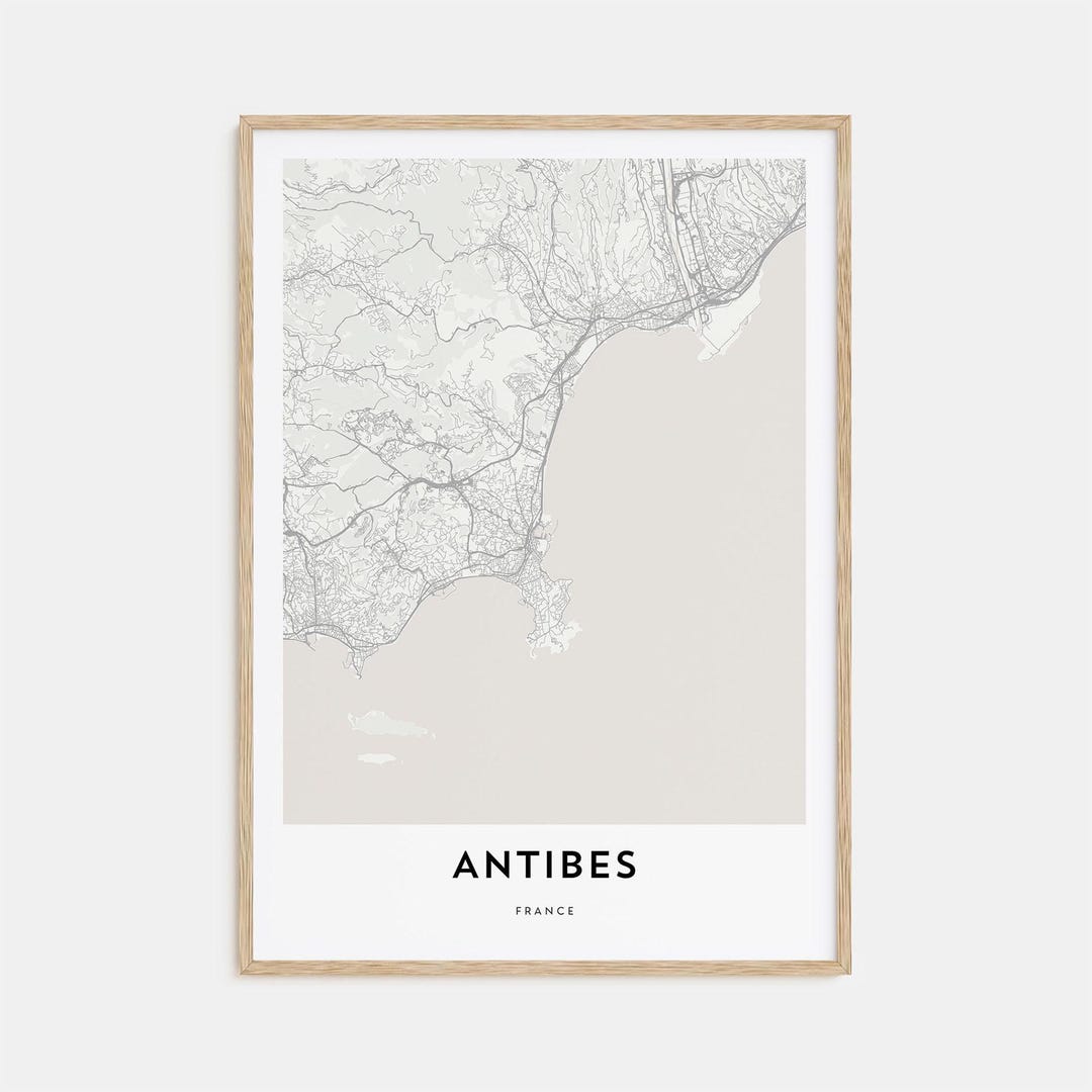 Map of Antibes Print, Antibes Map Gift, Antibes Poster, City Map ...