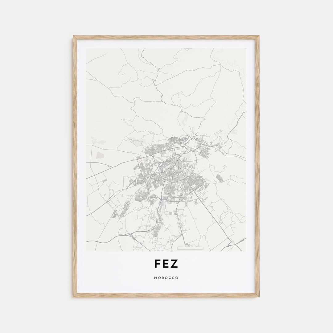 Map of Fez Print, Fez Map Gift, Fez Poster, City Map Artwork for Home ...