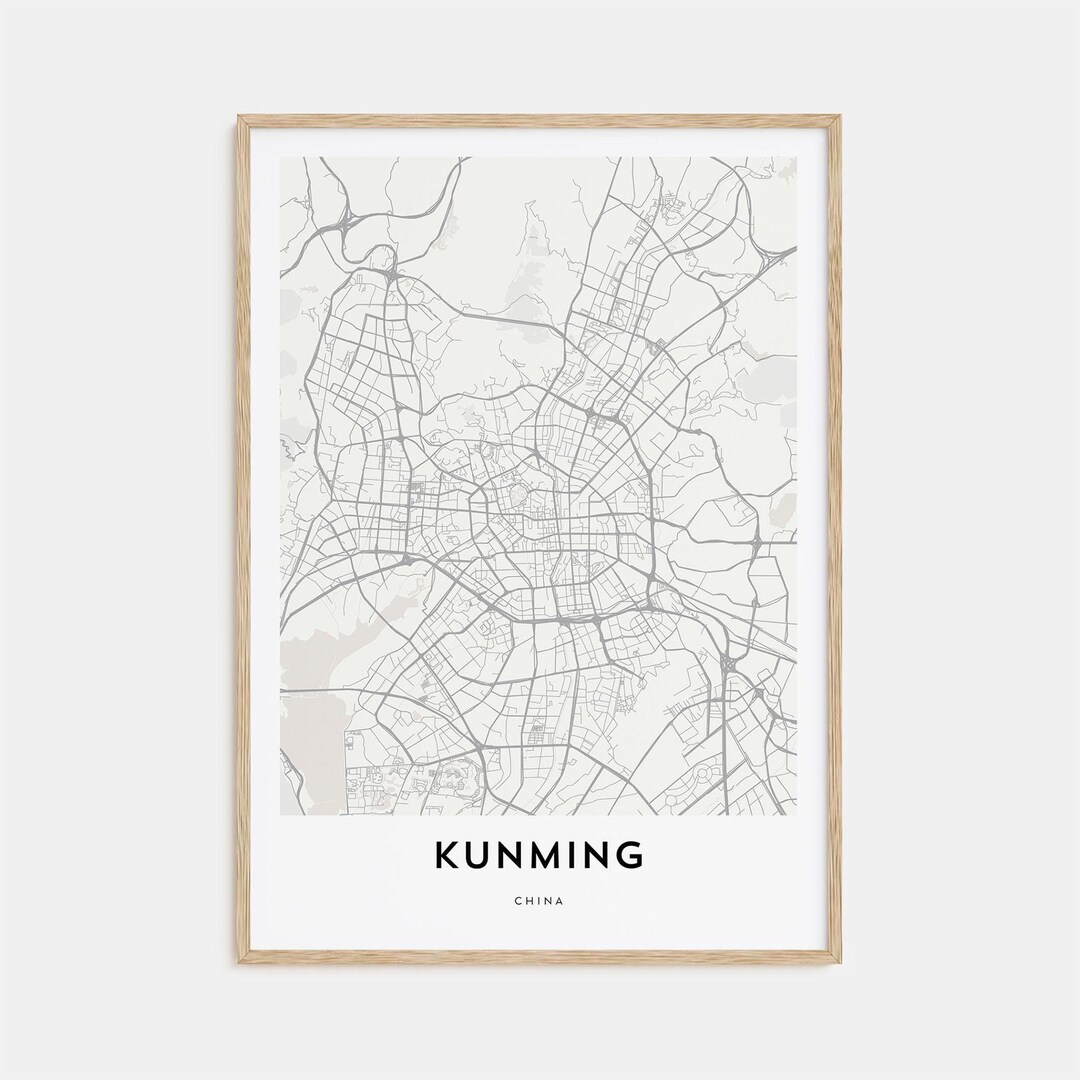 Map of Kunming Print, Kunming Map Gift, Kunming Poster, City Map ...