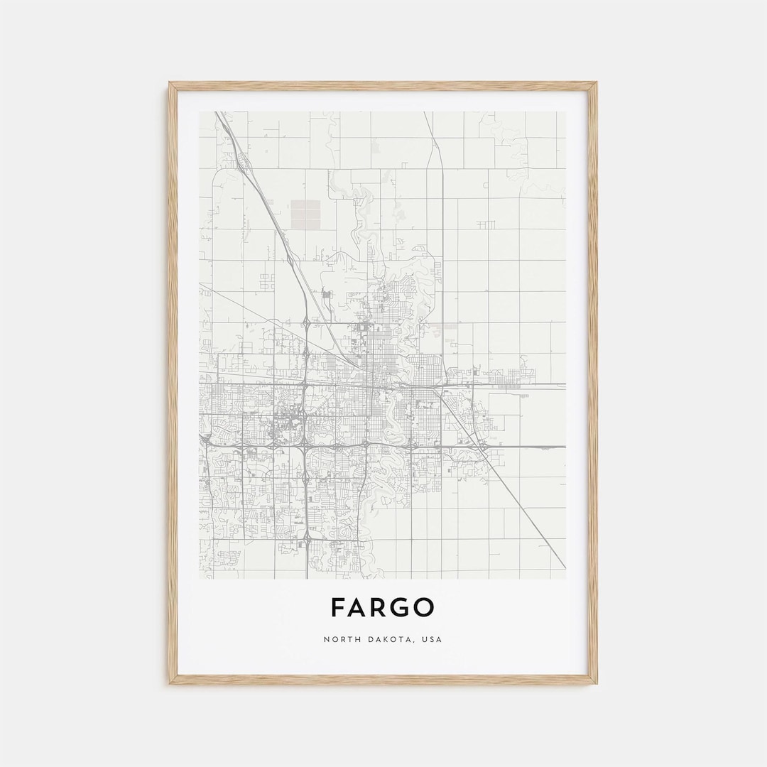 Map of Fargo Print, Fargo Map Gift, Fargo Poster, City Map Artwork for ...