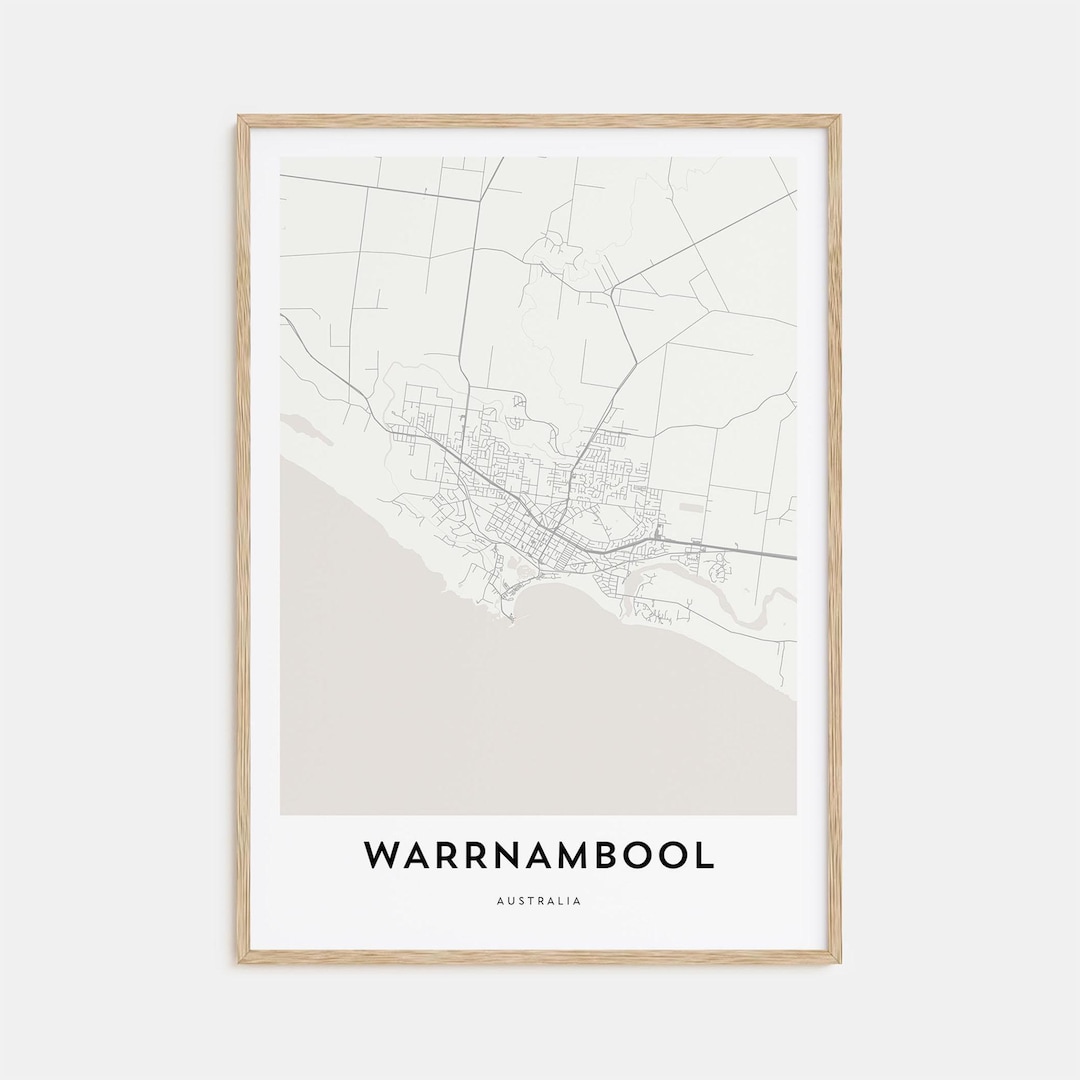 Map of Warrnambool Print, Warrnambool Map Gift, Warrnambool Poster ...
