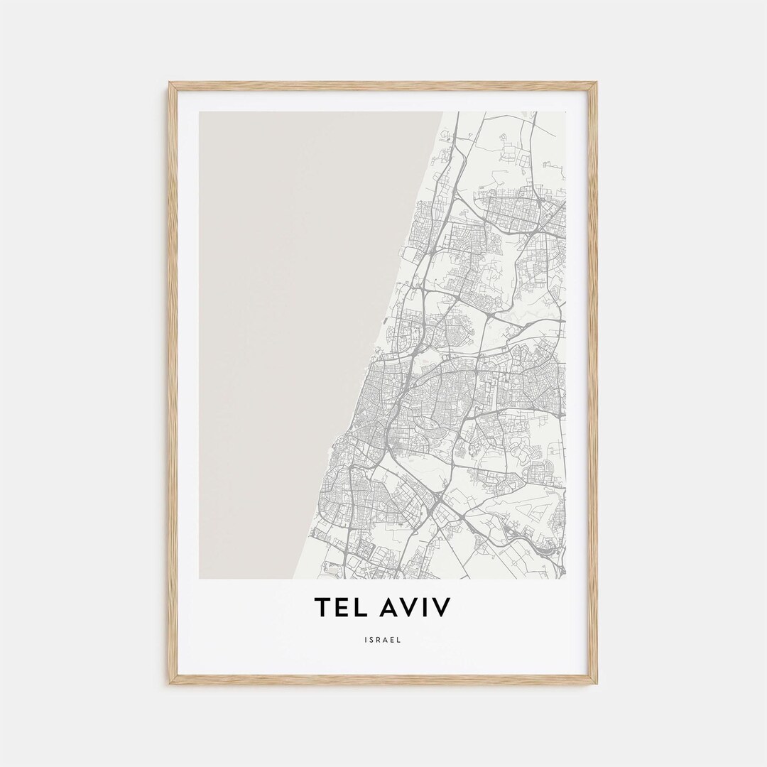 Map of Tel Aviv Print, Tel Aviv Map Gift, Tel Aviv Poster, City Map ...