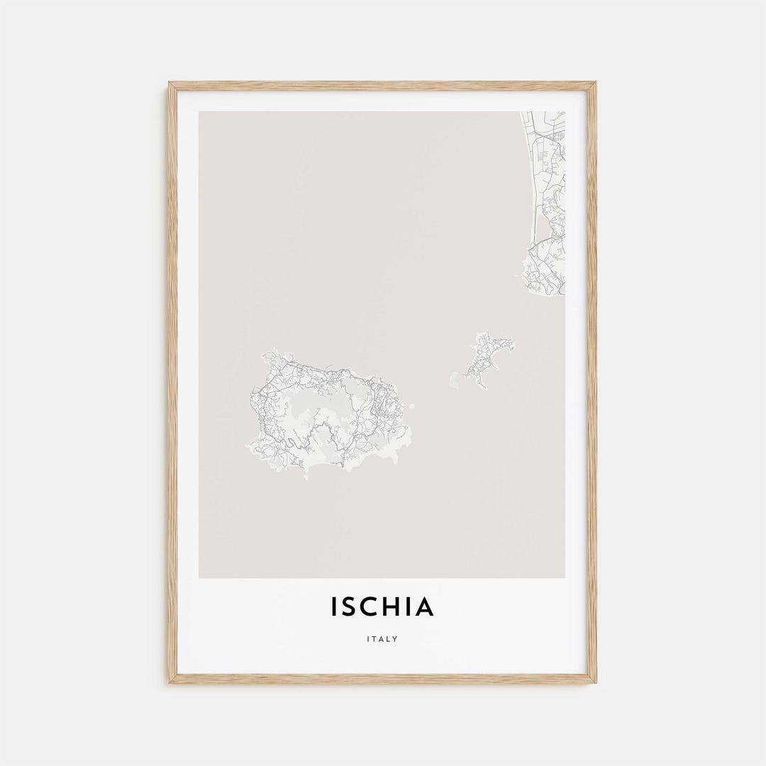 Mapa de Ischia Impressão, Mapa de Ischia Presente, Pôster de Ischia ...