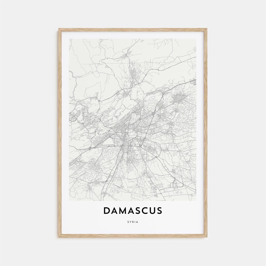 Map of Damascus Print, Damascus Map Gift, Damascus Poster, City Map ...