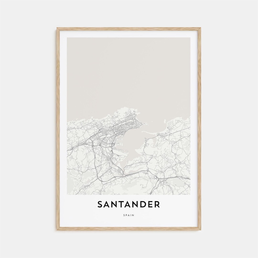 Map of Santander Print, Santander Map Gift, Santander Poster, City Map ...