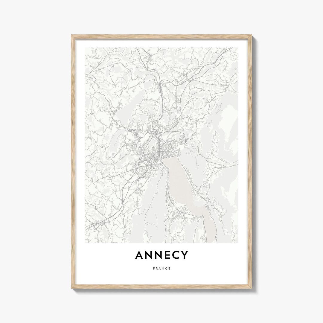 Annecy France Map Print: City Map Wall Art - Etsy