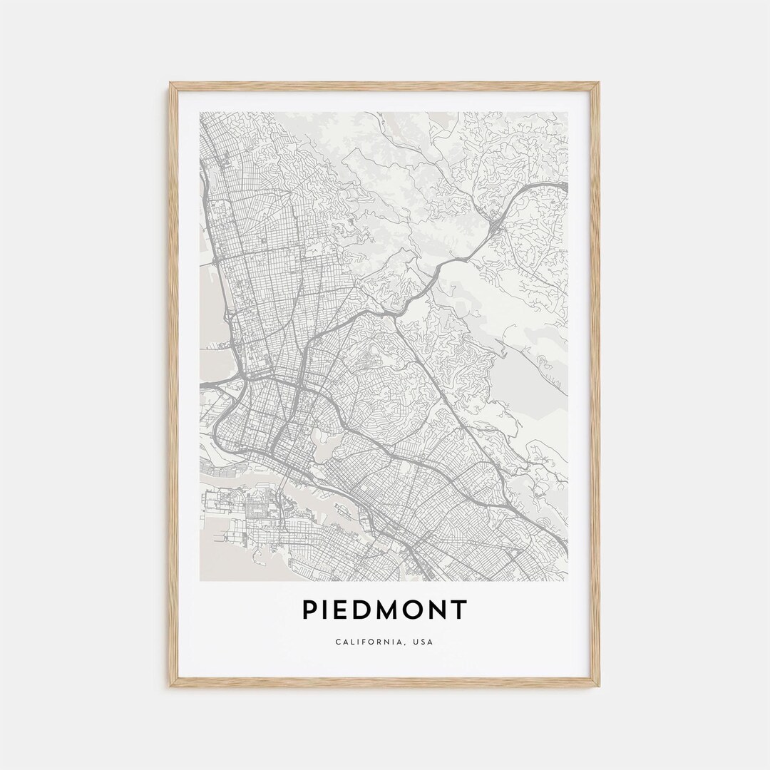 Map of Piedmont Print, Piedmont Map Gift, Piedmont Poster, City Map ...