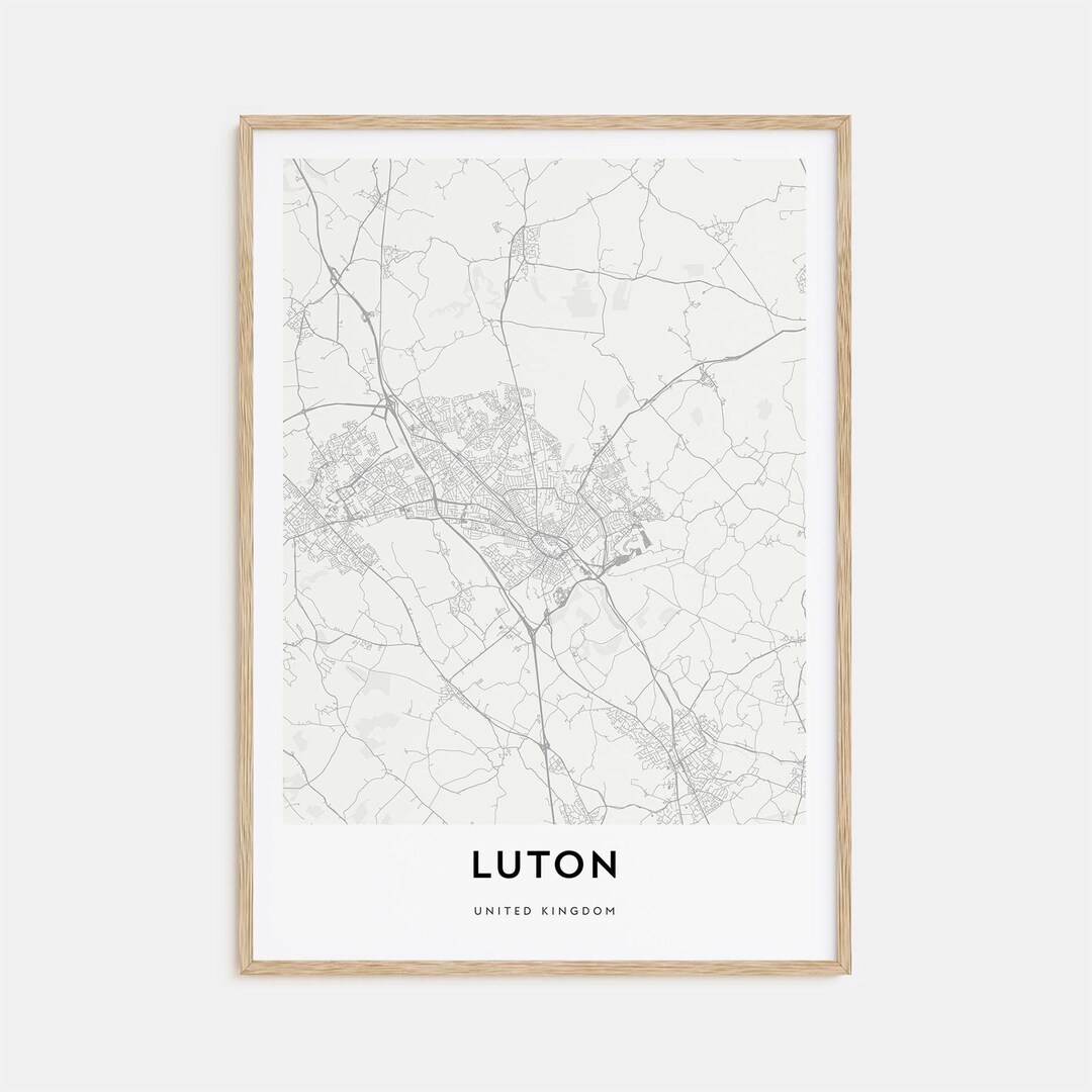 Map of Luton Print, Luton Map Gift, Luton Poster, City Map Artwork for ...