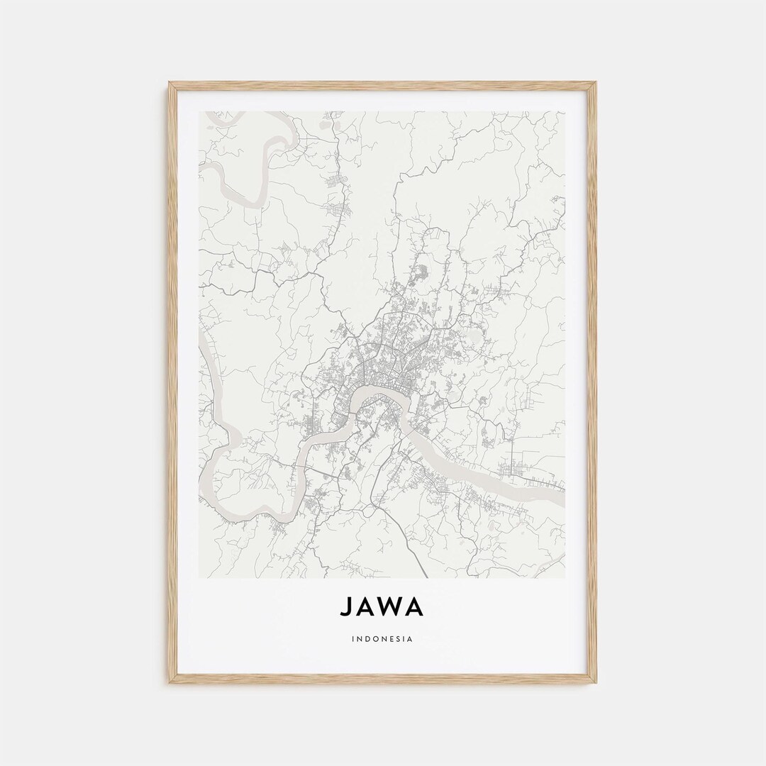 Map of Jawa Print, Jawa Map Gift, Jawa Poster, City Map Artwork for ...