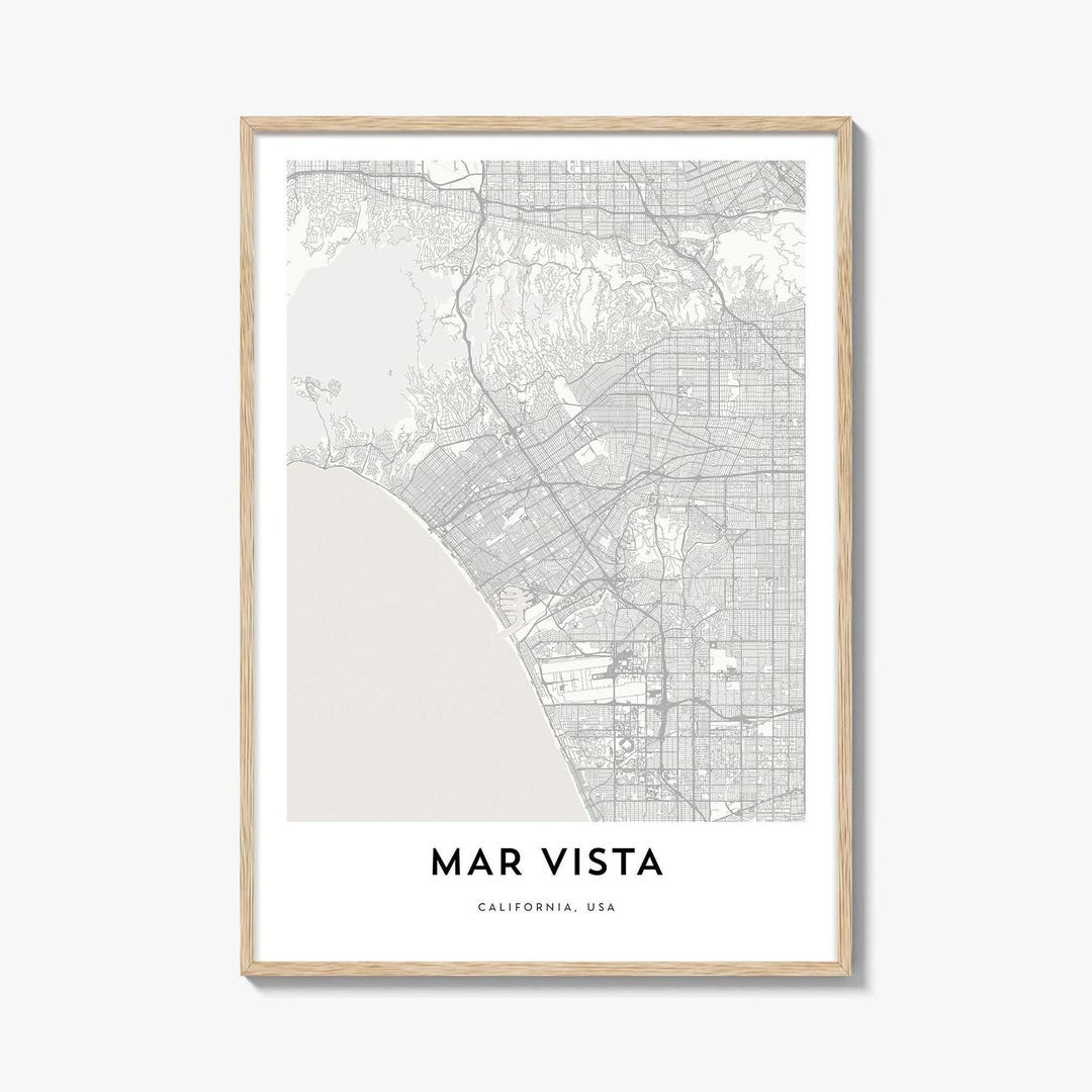 Map of Mar Vista Print, Mar Vista Map Gift, Mar Vista Poster, City Map ...