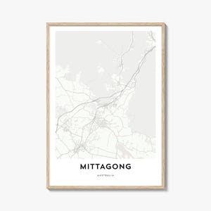Map of Mittagong Print, Mittagong Map Gift, Mittagong Poster, City Map ...