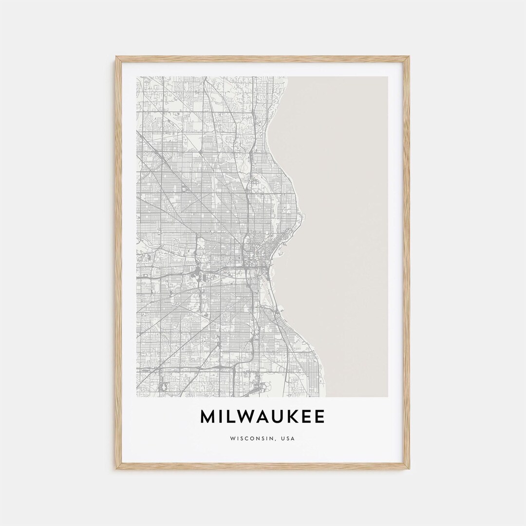 Map of Milwaukee Print, Milwaukee Map Gift, Milwaukee Poster, City Map ...