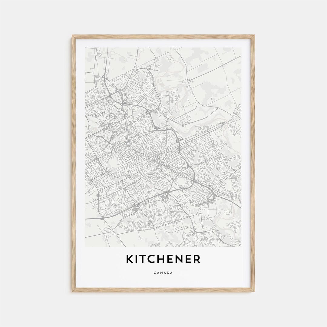 Map of Kitchener Print, Kitchener Map Gift, Kitchener Poster, City Map ...