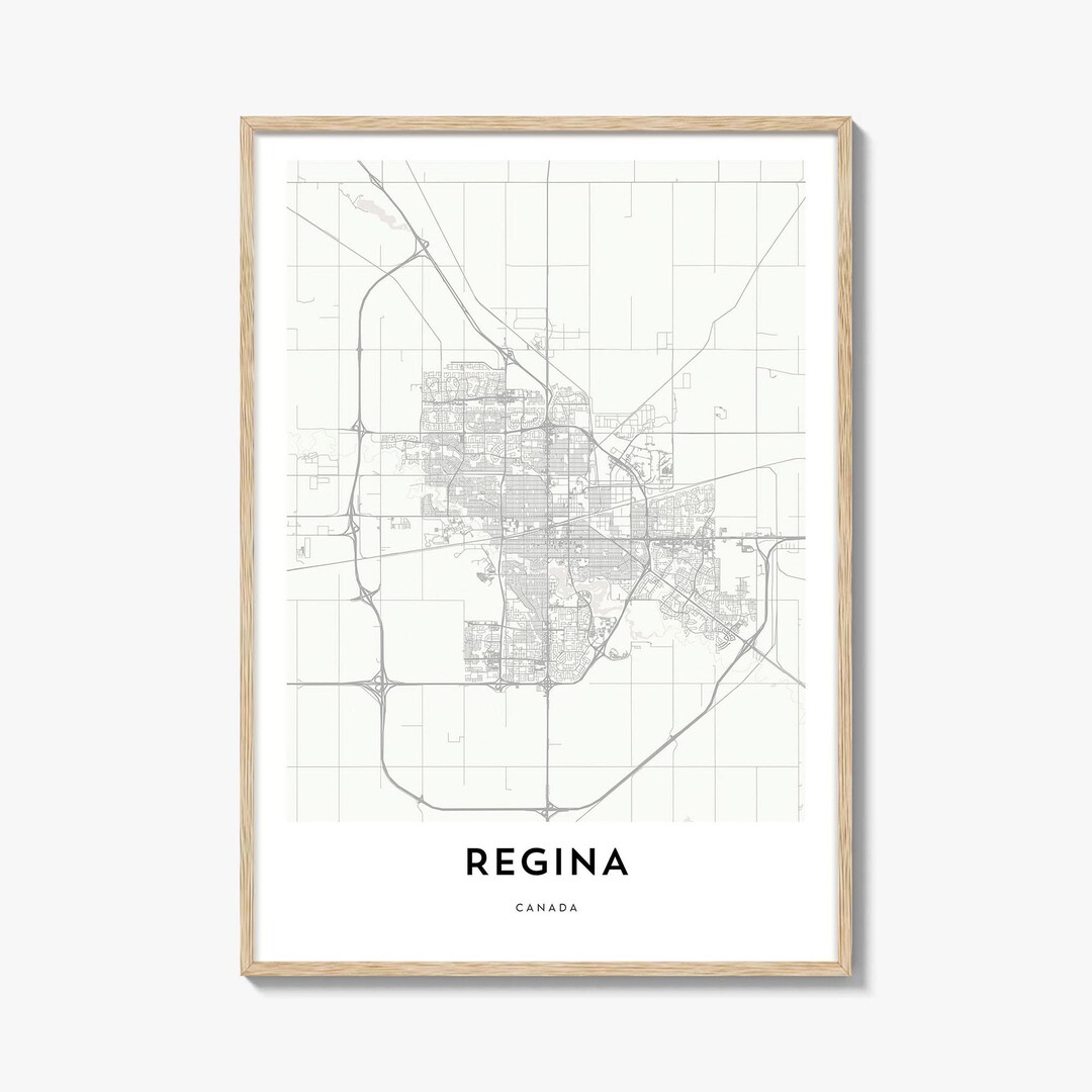 Map of Regina Print, Regina Map Gift, Regina Poster, City Map Artwork ...
