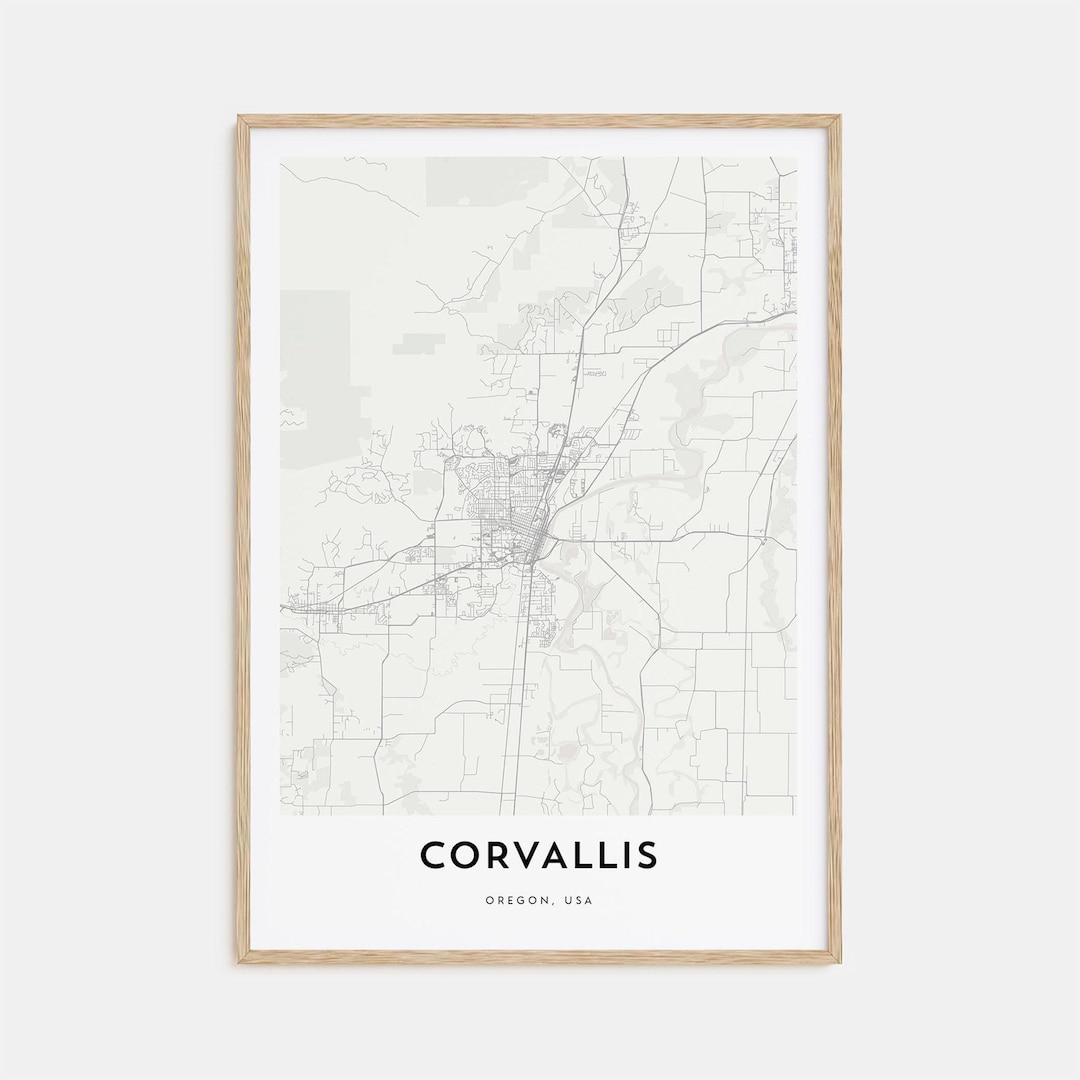 Map of Corvallis Print, Corvallis Map Gift, Corvallis Poster, City Map ...