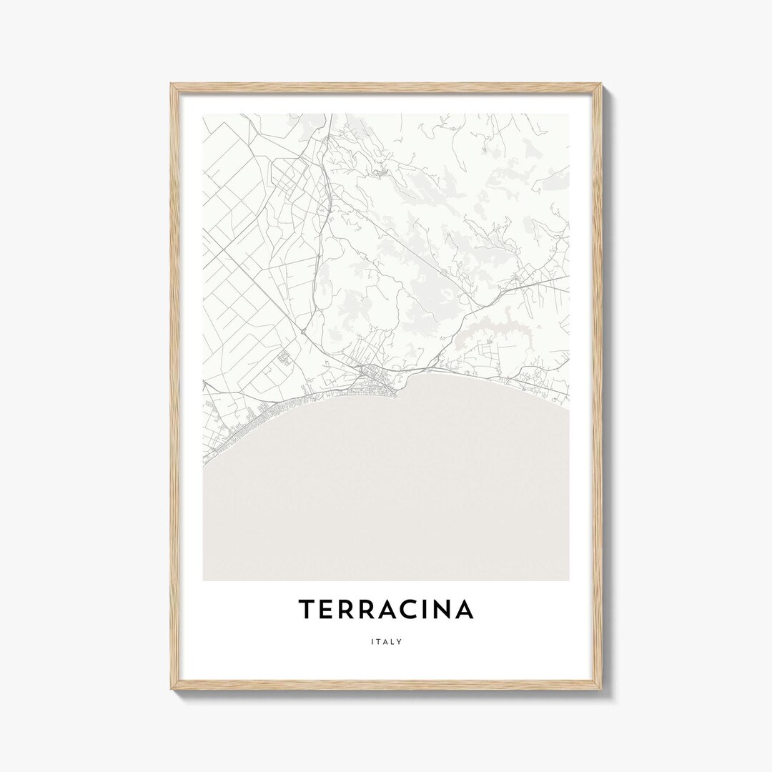 Map of Terracina Print, Terracina Map Gift, Terracina Poster, City Map ...