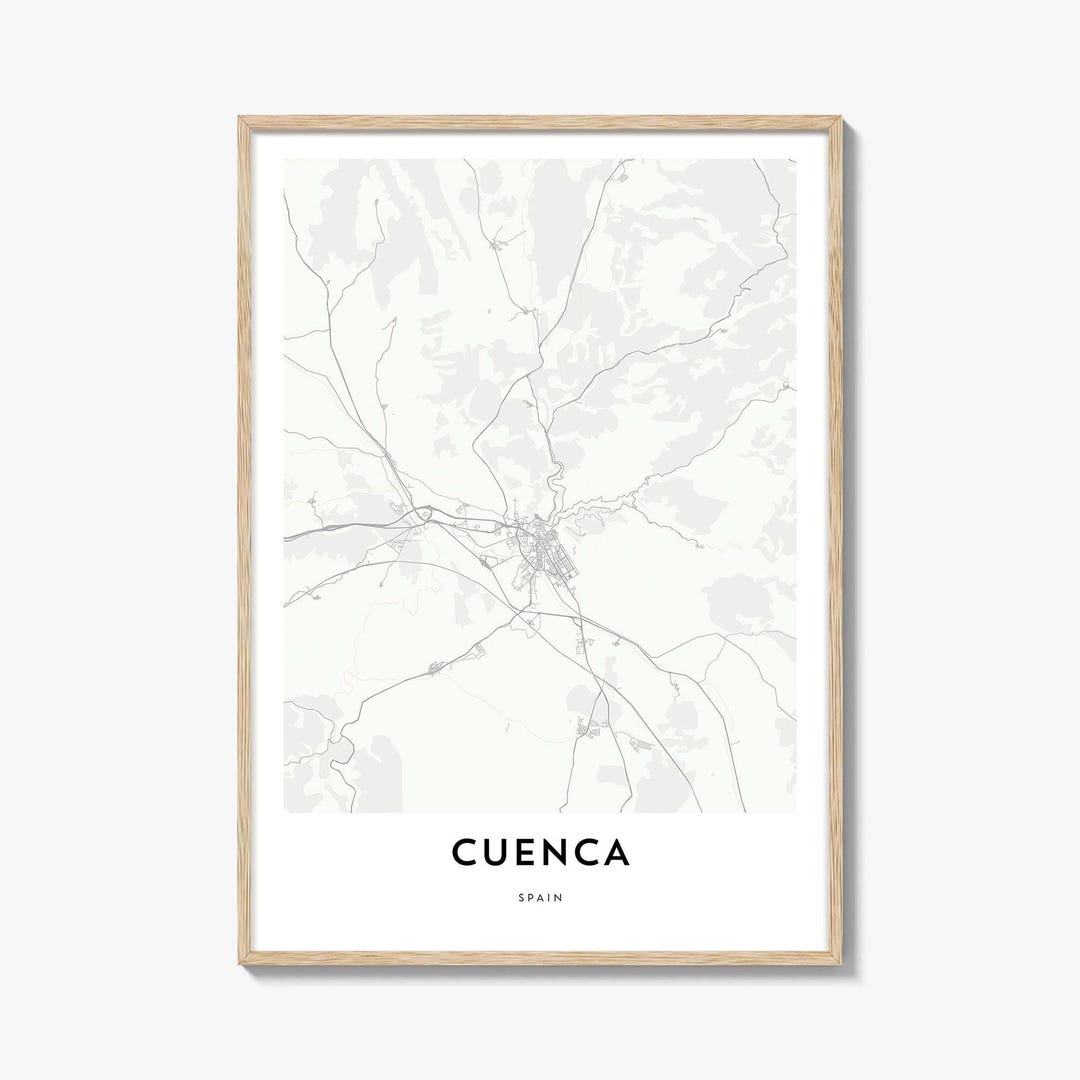 Map of Cuenca Spain Print, Cuenca Map Gift, Cuenca Poster, City Map ...
