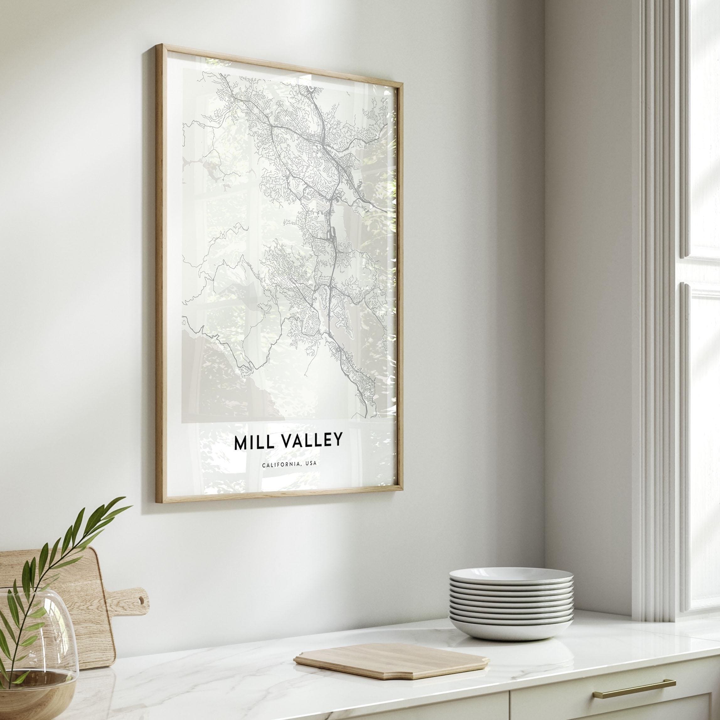 Map of Mill Valley Print, Mill Valley Map Gift, Mill Valley Poster ...