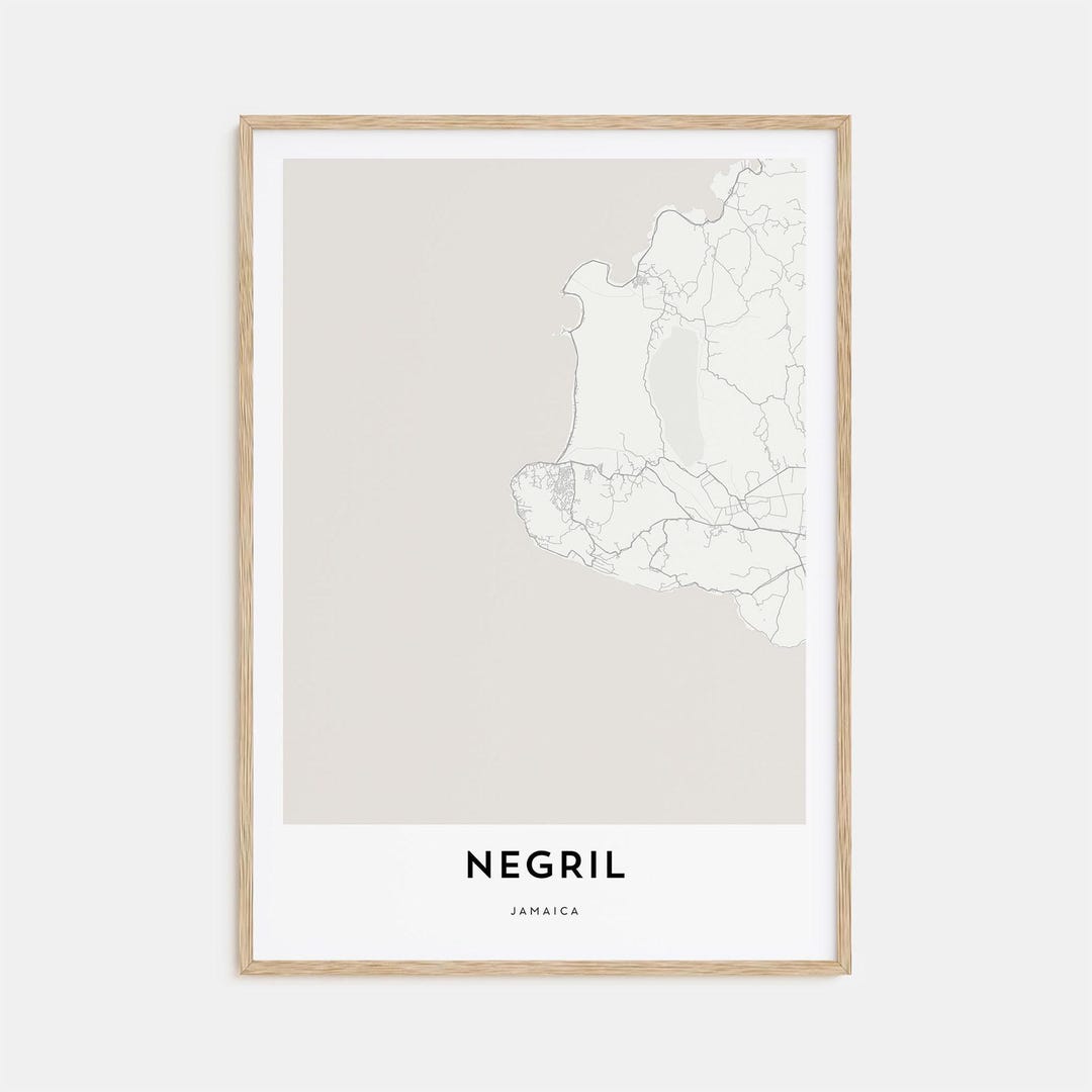 Map of Negril Print, Negril Map Gift, Negril Poster, City Map Artwork ...
