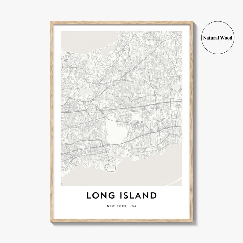 Long Island Map Poster Print, New York Wall Art, NYC Decor, USA City ...