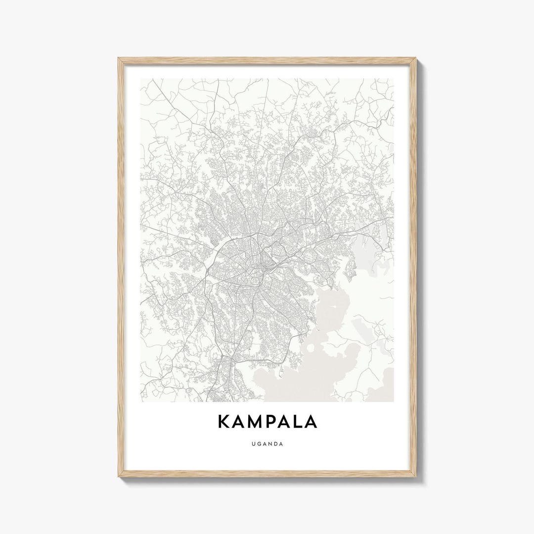 Kampala Map Poster Print, Uganda Wall Art, East Africa Decor, Buganda ...