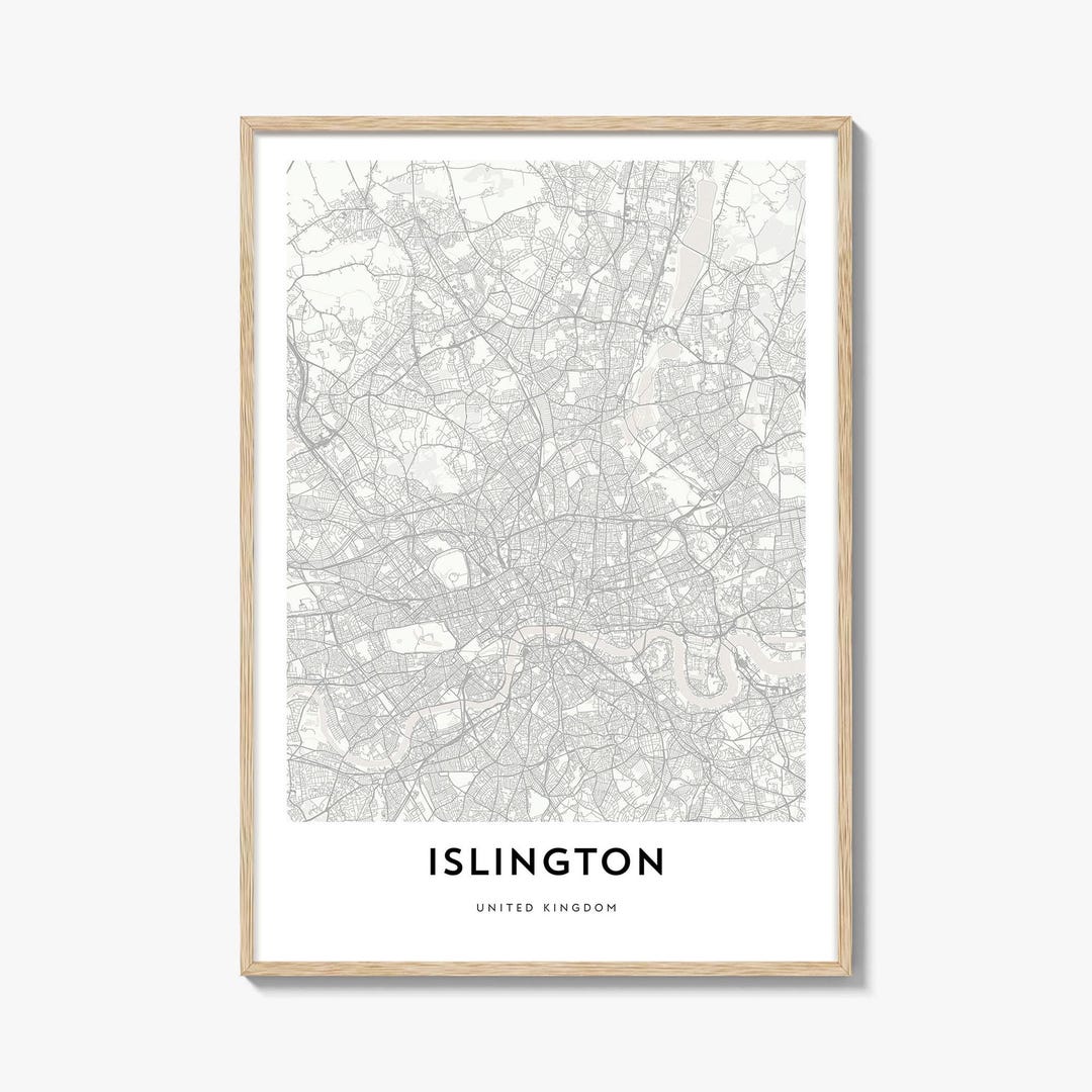 Map of Islington Print, Islington Map Gift, Islington Poster, City Map ...