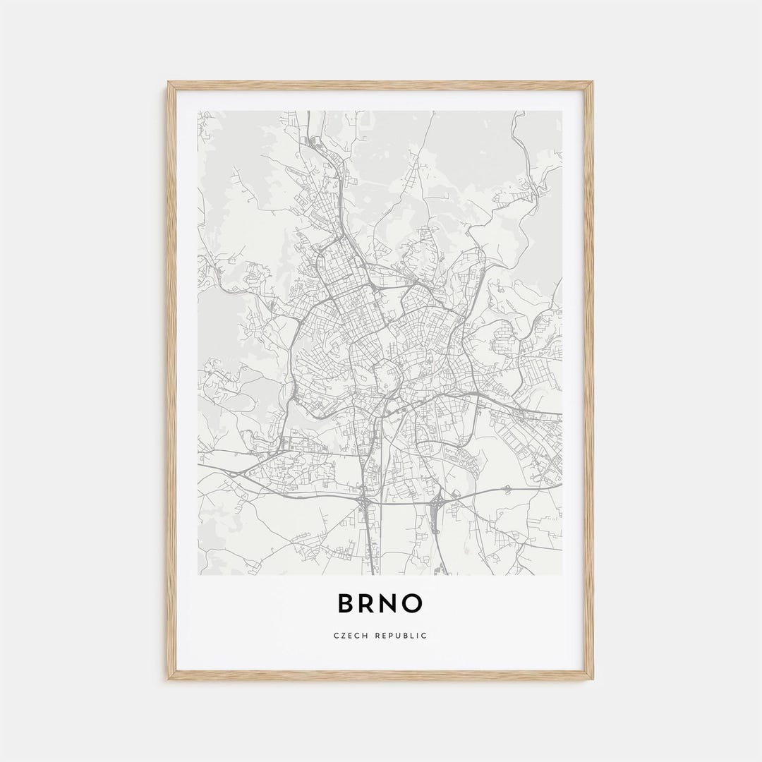 Map of Brno Print, Brno Map Gift, Brno Poster, City Map Artwork for ...