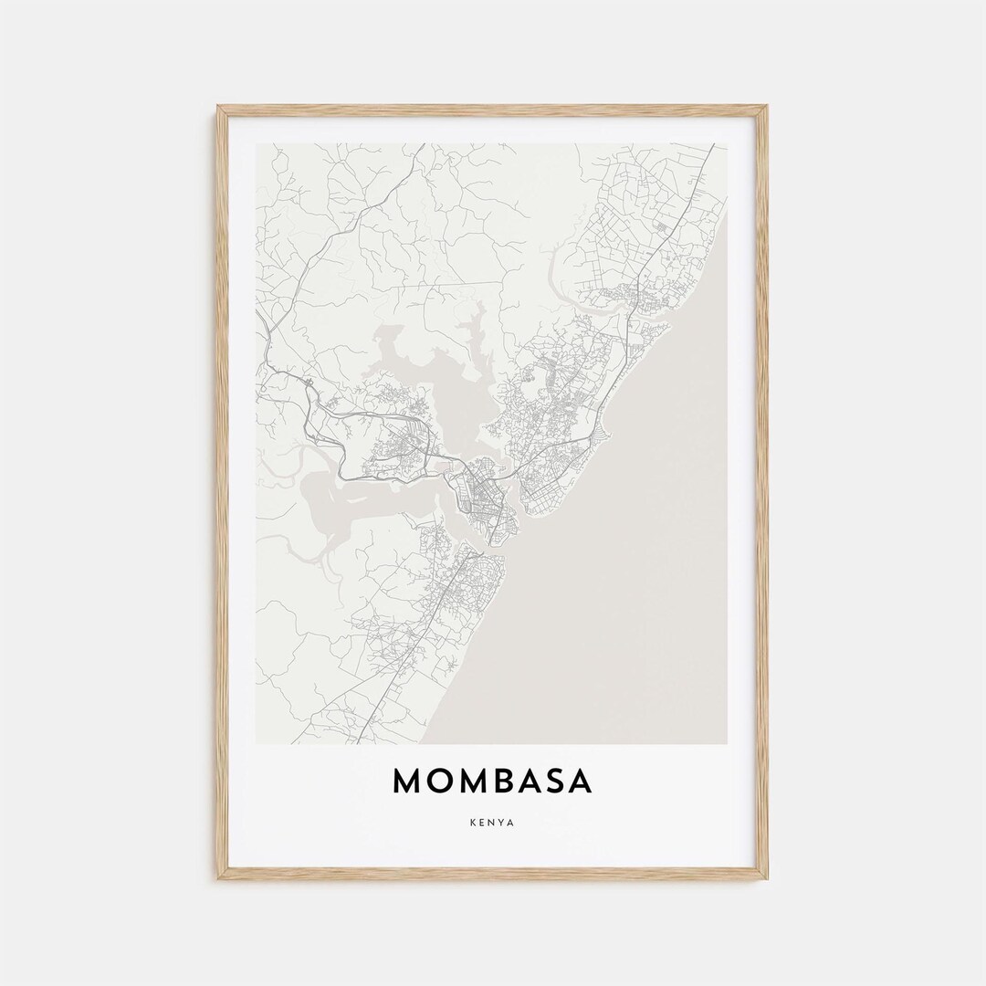 Map of Mombasa Print, Mombasa Map Gift, Mombasa Poster, City Map ...